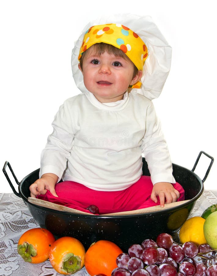 Baby cook stock image. Image of funny, child, cutting - 27437321
