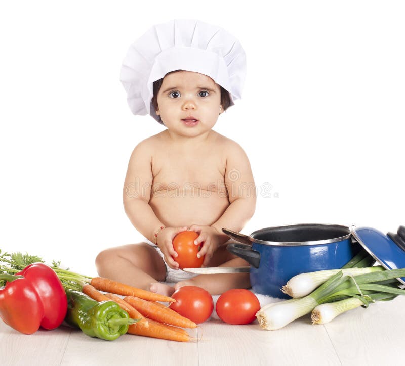 Baby cook stock photo. Image of cook, person, chef, carrot - 28660200