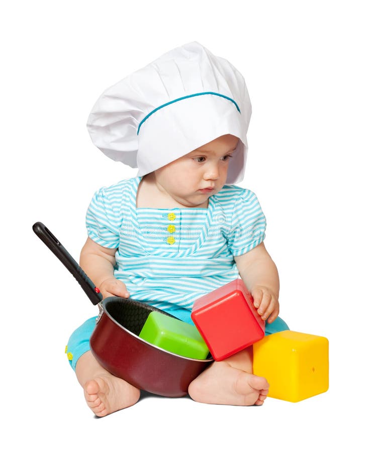 Baby cook in over white stock image. Image of beautiful - 20119451