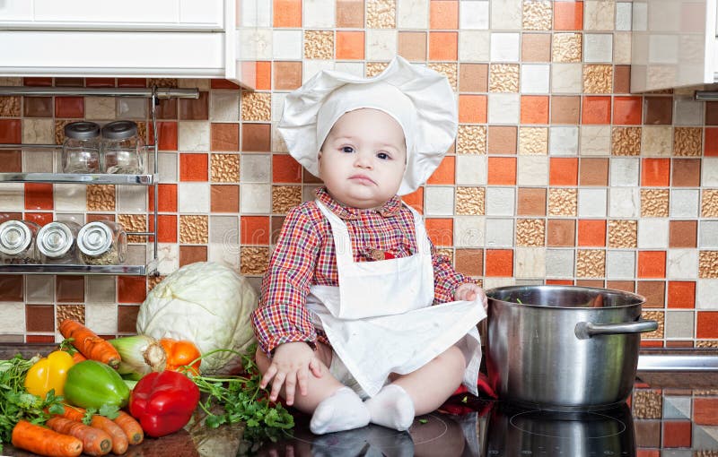 Baby cook with vegetables stock photo. Image of children - 29011920