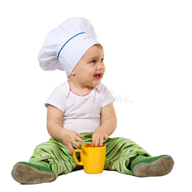 Baby chef stock image. Image of child, chef, laughing - 1712643