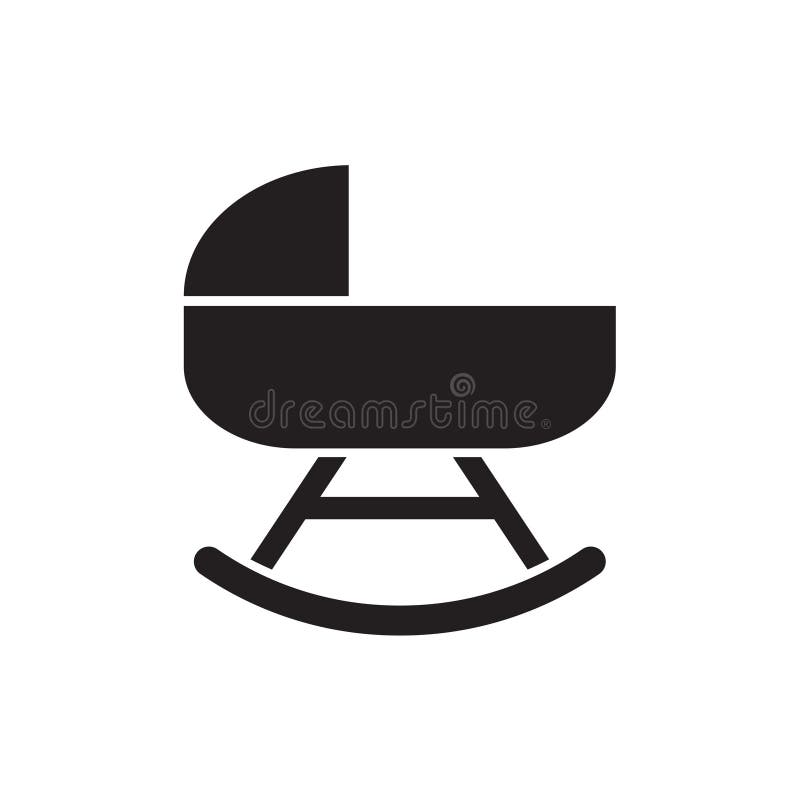 Baby cradle bed icon stock vector. Illustration of chair - 151507195