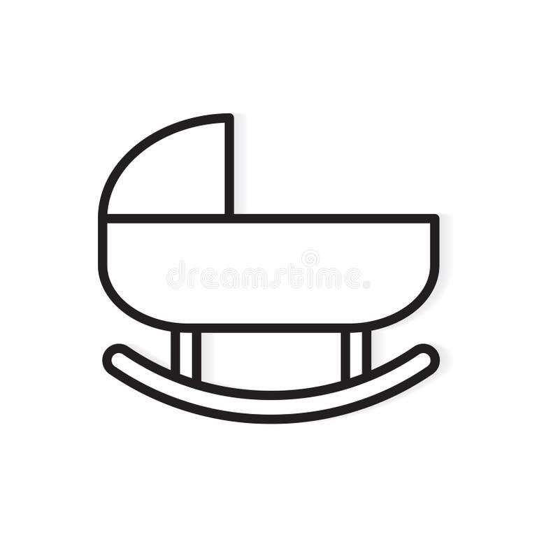 Baby cradle bed icon stock vector. Illustration of silhouette - 151507580