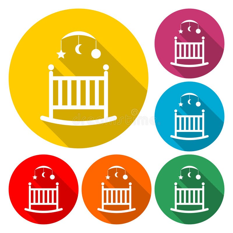 Baby Cradle Flat Icon - Illustration Stock Illustration - Illustration ...