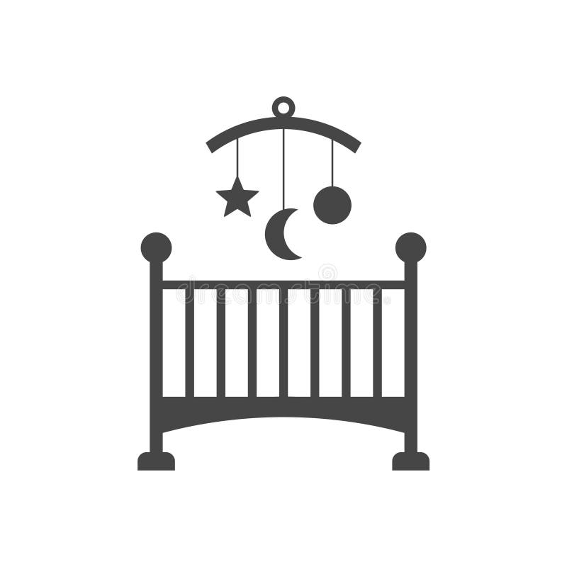 Baby Cradle Flat Icon - Vector Illustration Stock Vector - Illustration ...