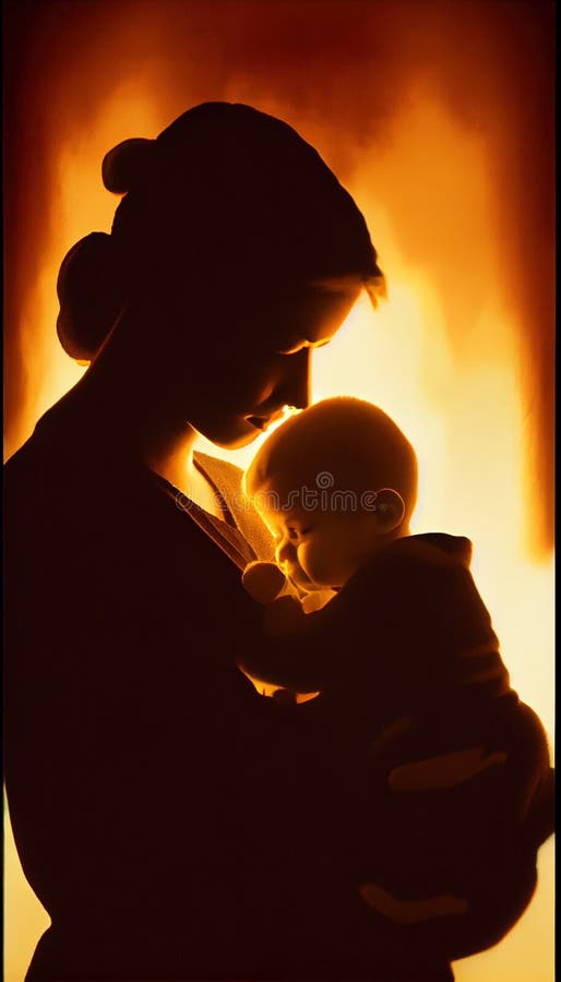 Baby Cradled in Loving Arms, Made with Generative AI Stock Illustration ...