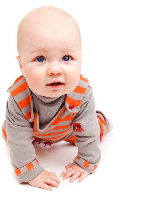 Crawling kid stock image. Image of innocent, little, baby - 13090413