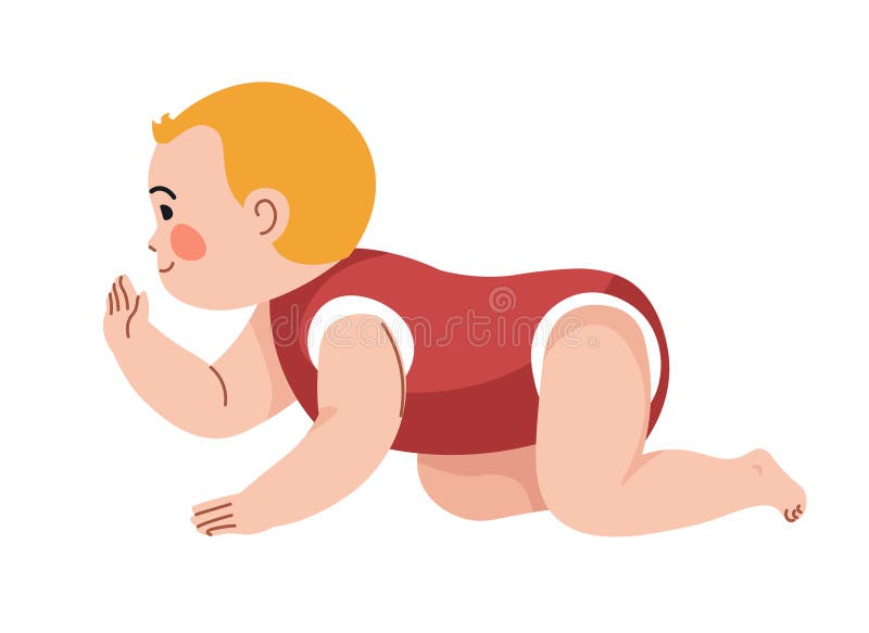 Baby Crawling on Floor Vector Stock Vector - Illustration of toddler ...