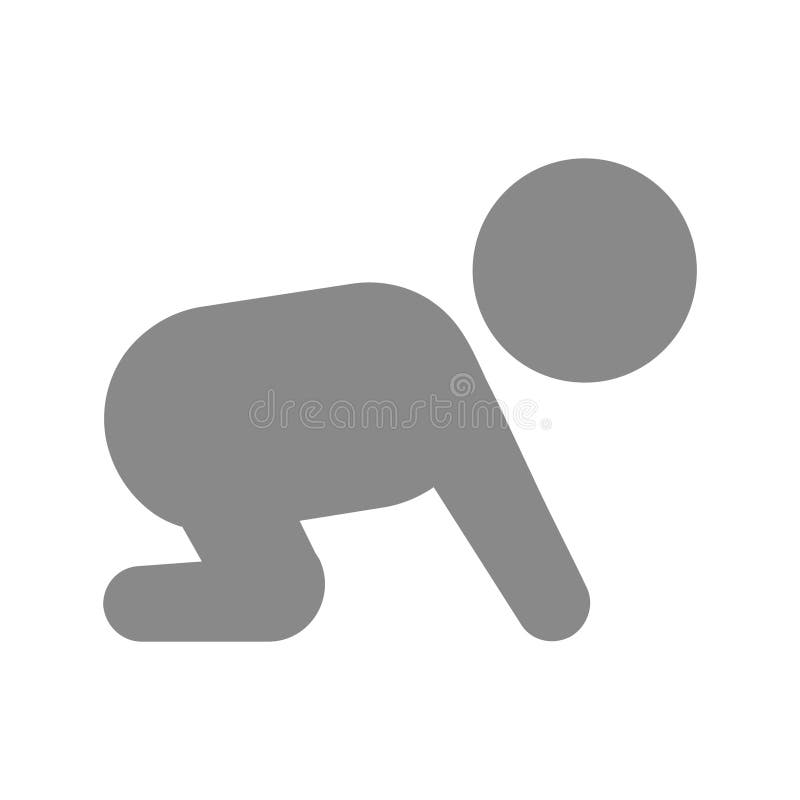 Baby crawling vector icon stock vector. Illustration of filled - 387335210