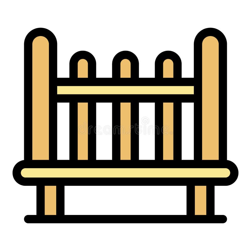 Baby Crib Icon Color Outline Vector Stock Vector - Illustration of ...