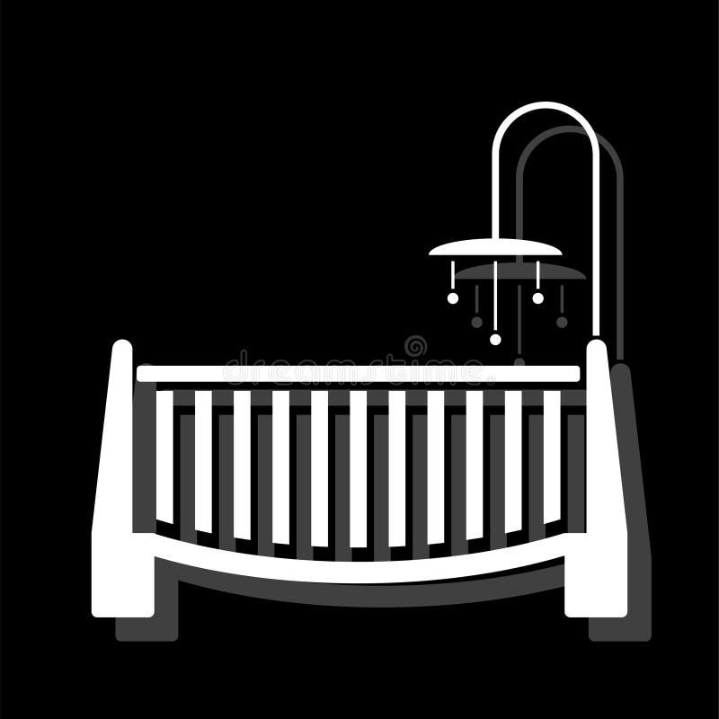 Baby crib icon flat stock illustration. Illustration of graphic - 138012915