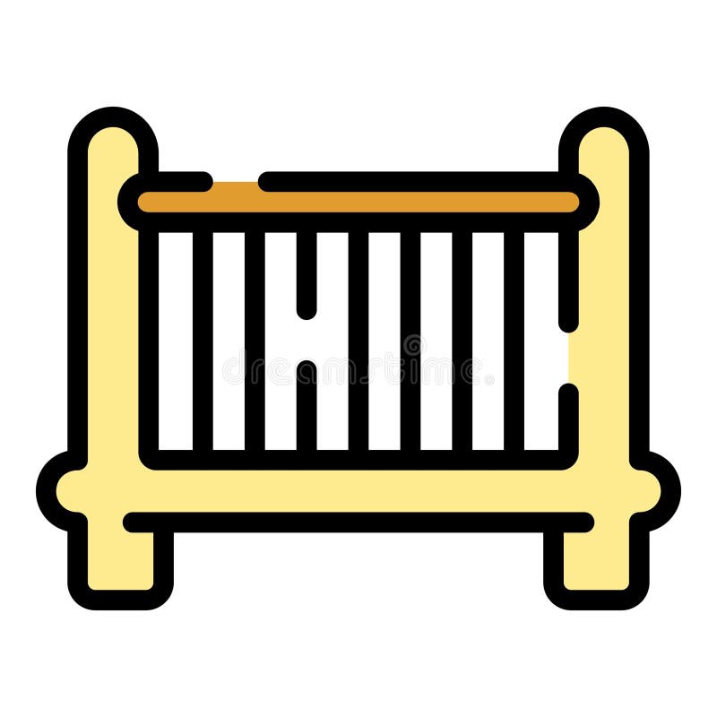 Crib Icon Set Vector Outline Stock Illustration - Illustration of ...