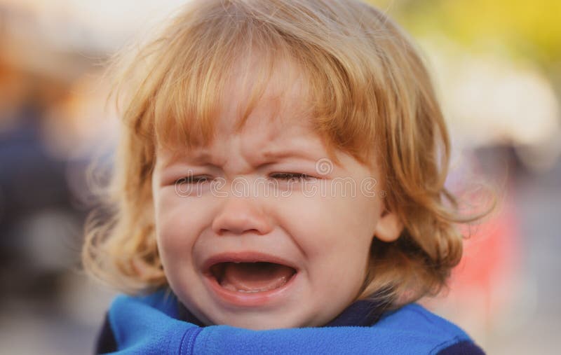 Portrait of Crying Kid. Upset Sad Child Cry. Kid Emotions. Small Child ...