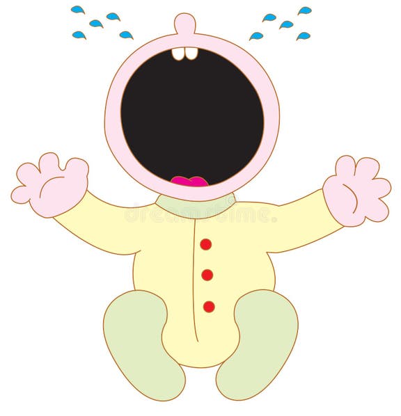 Baby crying stock vector. Illustration of brat, design - 23548149