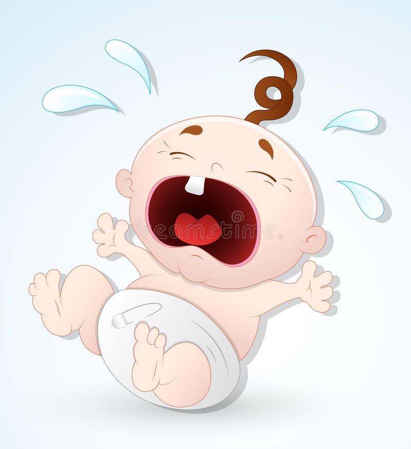 Baby Crying stock vector. Illustration of innocence, diaper - 24338910