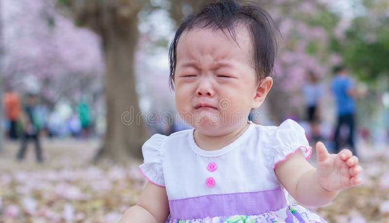 Baby crying stock photo. Image of sweet, outside, portrait - 89790374
