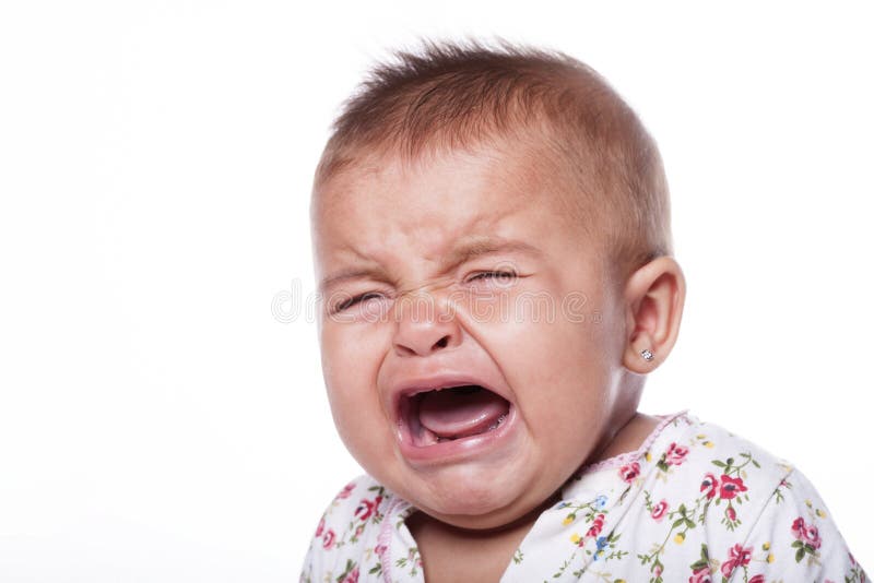 Baby crying stock image. Image of white, portrait, isolated - 41737723