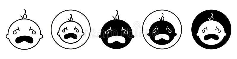 Baby Crying Icon Vector Set Collection for Web Stock Vector ...
