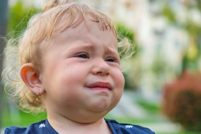 Baby Crying in the Park. Selective Focus Stock Image - Image of people ...