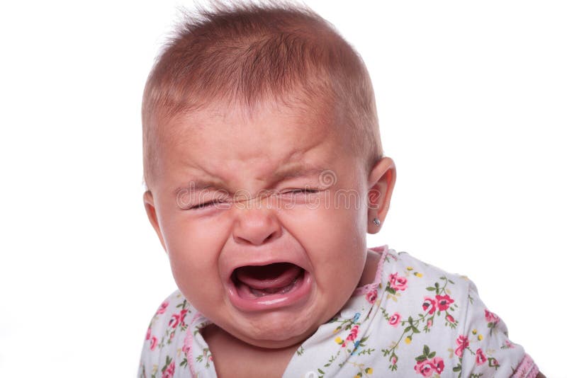 Baby crying stock image. Image of portrait, human, little - 62191079