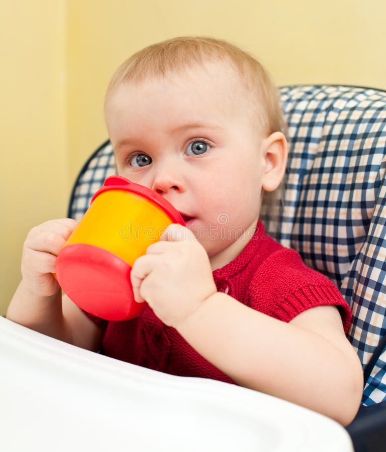 7-month Old Baby Holding Milk Bottle Stock Photo - Image of childhood ...