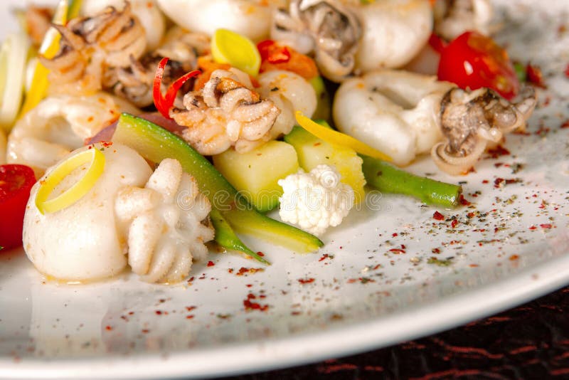 Baby cuttlefish stock photo. Image of dinner, italian - 142167414