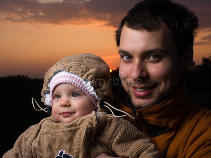 Baby with dad stock photo. Image of face, little, girl - 7784426