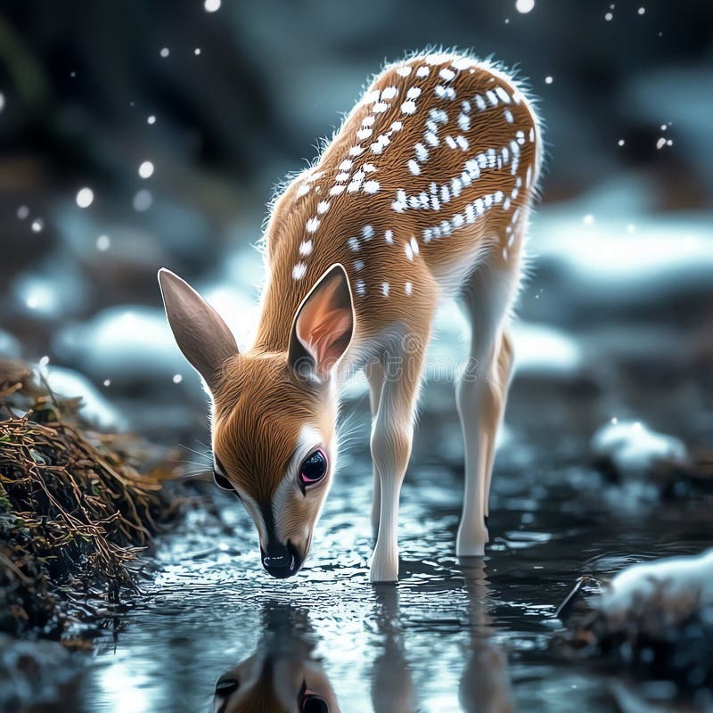 Baby deer, AI generated stock illustration. Illustration of conceptual ...