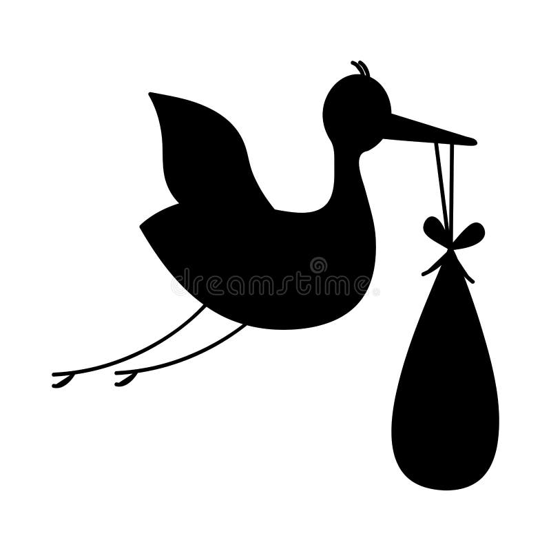 Baby Delivery Stork stock vector. Illustration of stork - 18464676