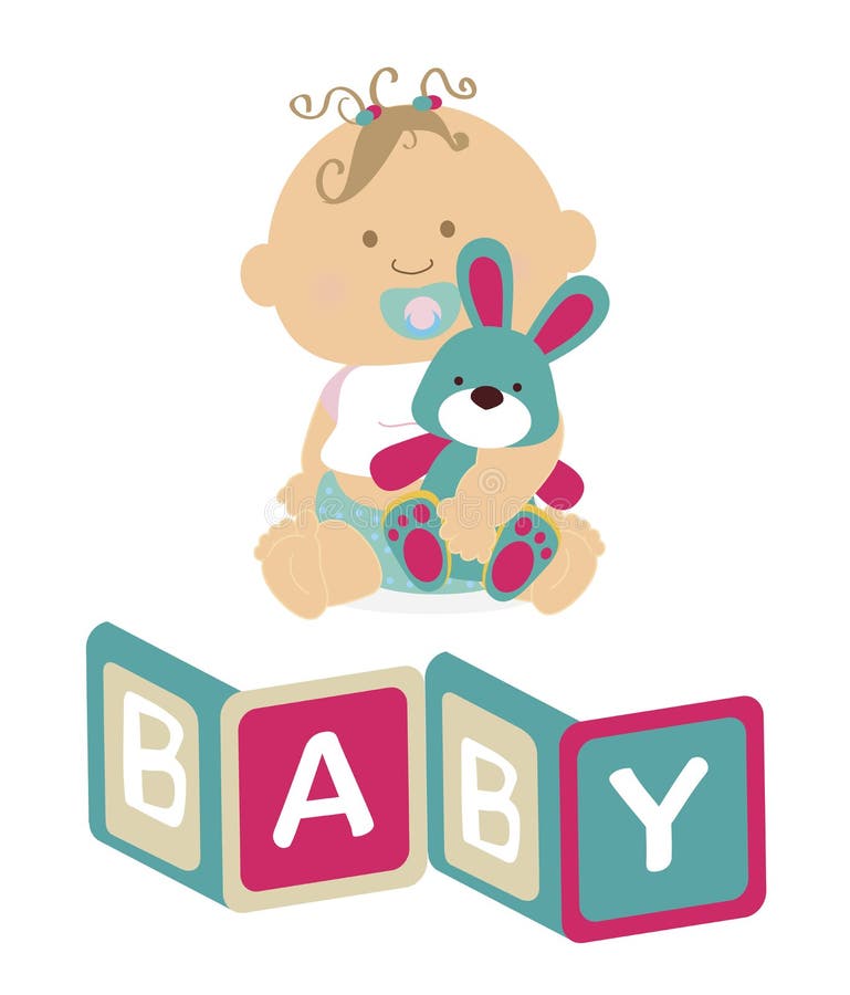 Illustration of Concept Flat Design Cute Baby Stock Vector ...