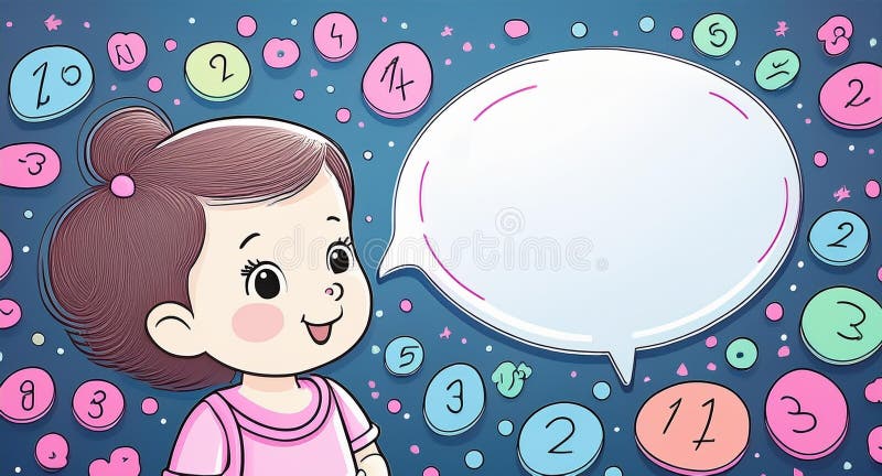 Cartoon Baby Talking with Text Bubble. Stock Illustration ...