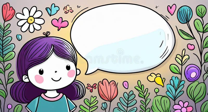 Cartoon Baby Talking with Text Bubble. Stock Illustration ...