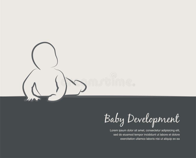 Baby Development Icon, Poster Design Template with Place for Your Text ...