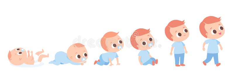 Baby Development Timeline, Baby Growth Stages Stock Vector ...