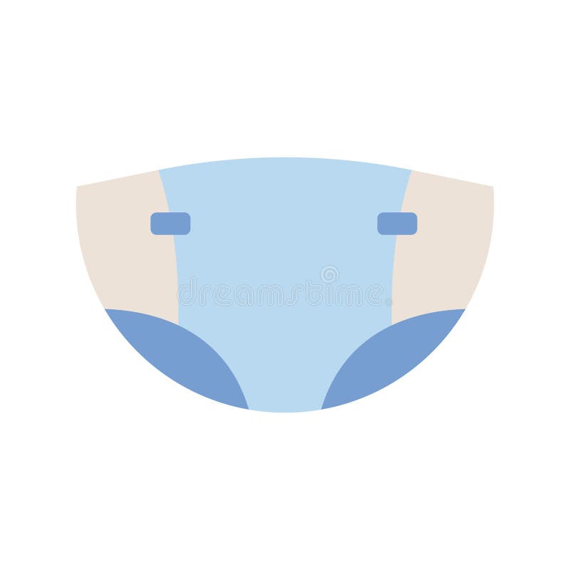 Baby Diaper Flat Style Icon Stock Vector - Illustration of icon ...