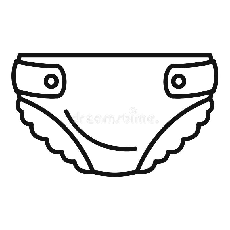 Baby Diaper Icon, Outline Style Stock Vector - Illustration of outline ...