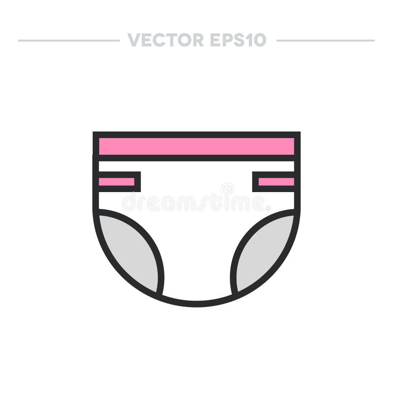 Baby Diaper Icon. Vector Illustration Stock Vector - Illustration of ...