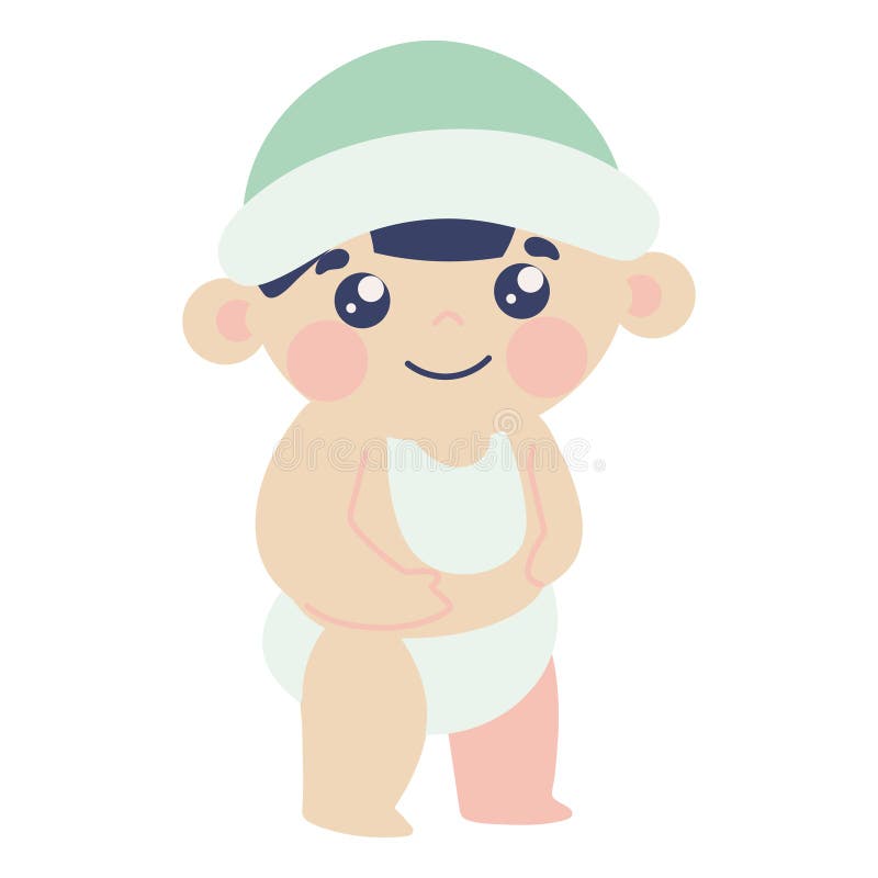 Baby with diaper icon stock vector. Illustration of cartoon - 289844919