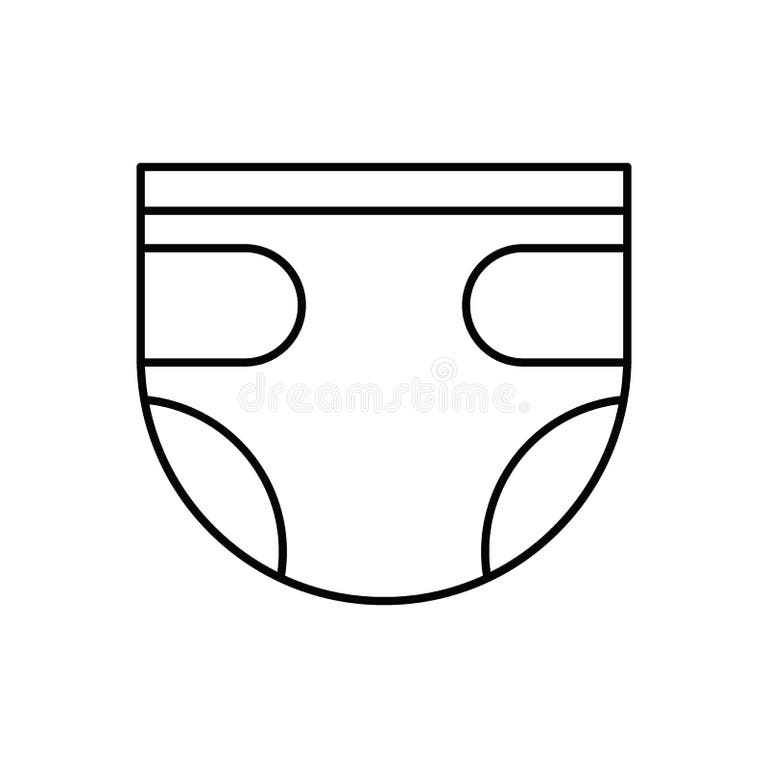 Baby Diaper Icon, Vector Nappy Sign Stock Vector - Illustration of ...