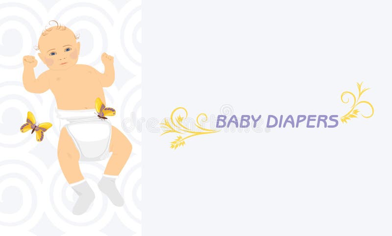 Baby Diapers. Label for Design Stock Vector - Illustration of insect ...