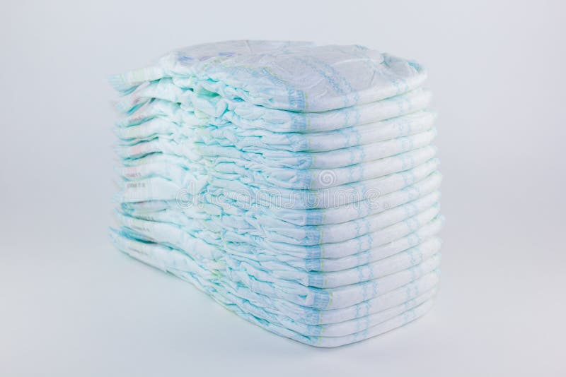 Baby Diapers on a White Background Stock Image - Image of care, group ...