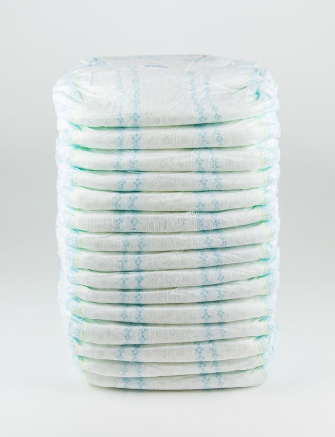 Baby Diapers on a White Background Stock Photo - Image of infant ...