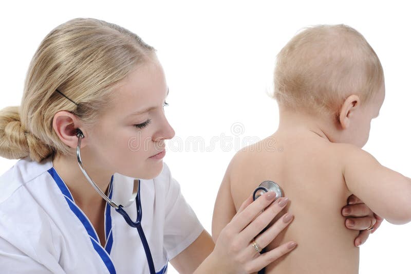 Baby and doctor stock image. Image of background, family - 17409829