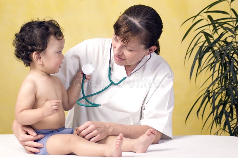 Baby with doctor. stock photo. Image of babe, cute, care - 3864746