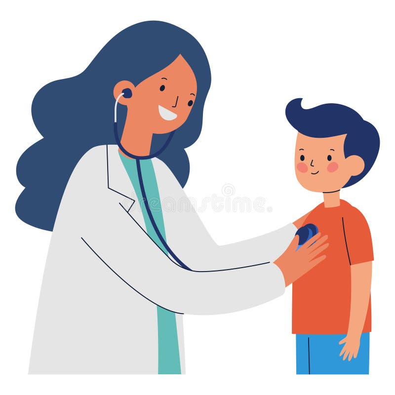 Baby Doctor Caring for Sick Child Stock Illustration - Illustration of ...