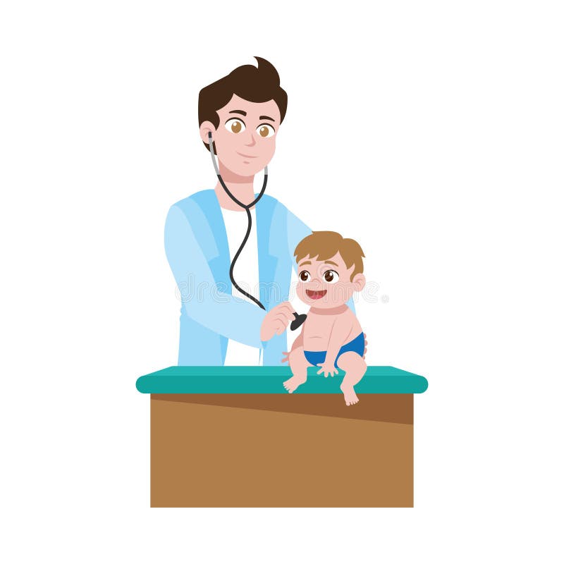 Baby Doctor Medical Checkup Stock Vector - Illustration of examination ...