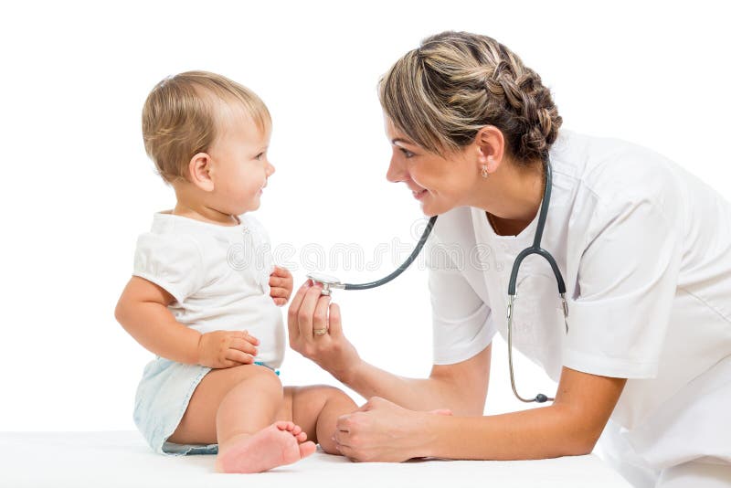 Doctor Pediatrician and Patient Happy Child Baby Stock Image - Image of ...