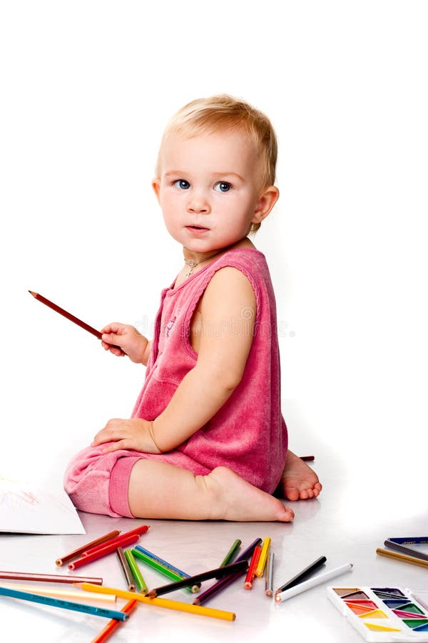 Baby drawing stock image. Image of person, descriptive - 17447195