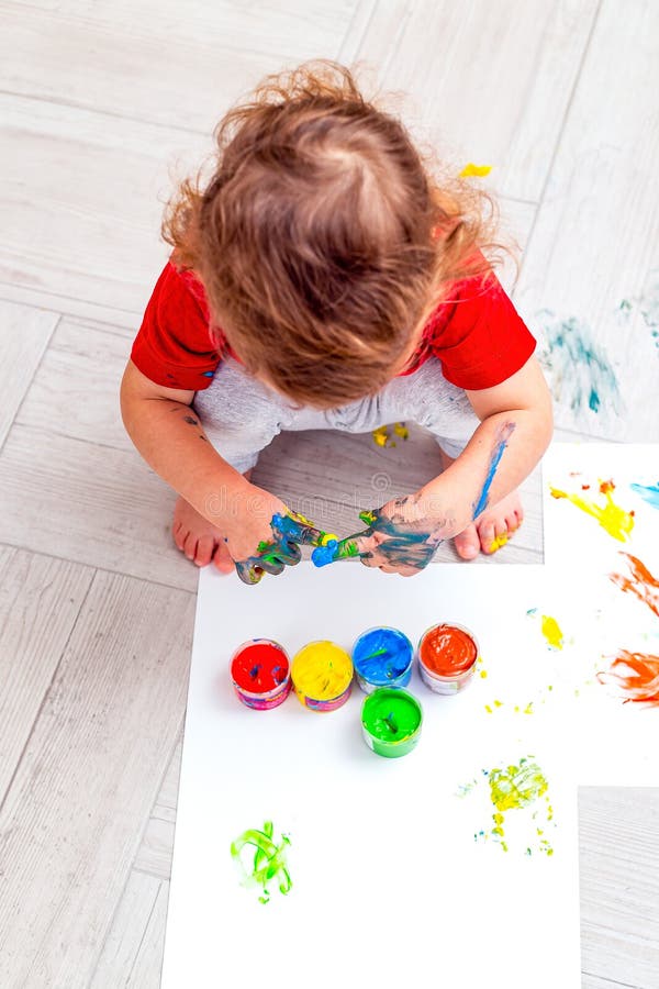 Baby drawing stock image. Image of paintings, people - 17447263