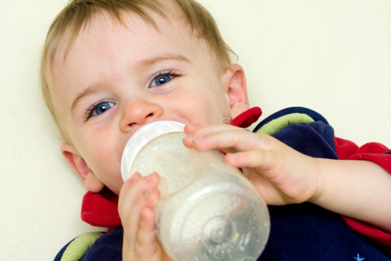 Baby drinking bottle stock image. Image of food, milk - 7671339